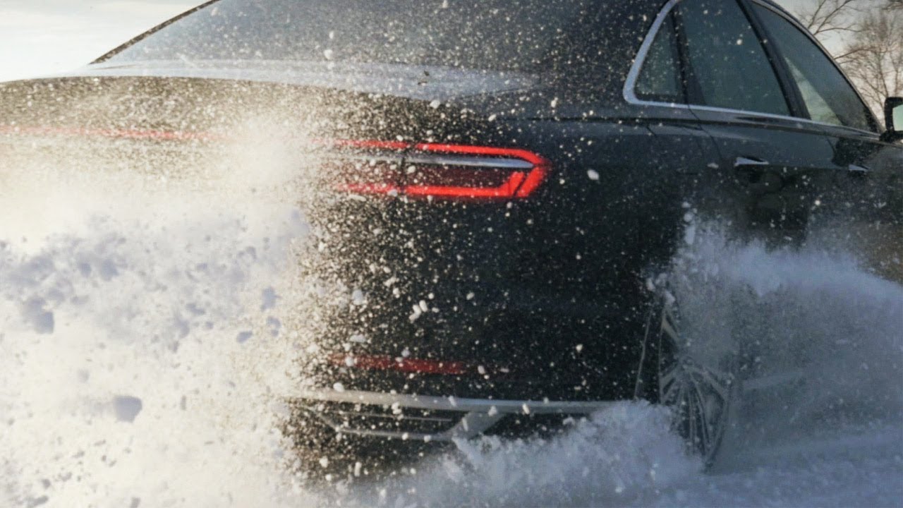 New AUDI A8 (2018) TDI QUATTRO - DRIFTING on SNOW & ICE - YouTube