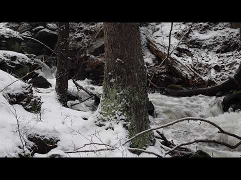 Snowy Cold Fresh River Water Norway - HD 1080p - Nature Video