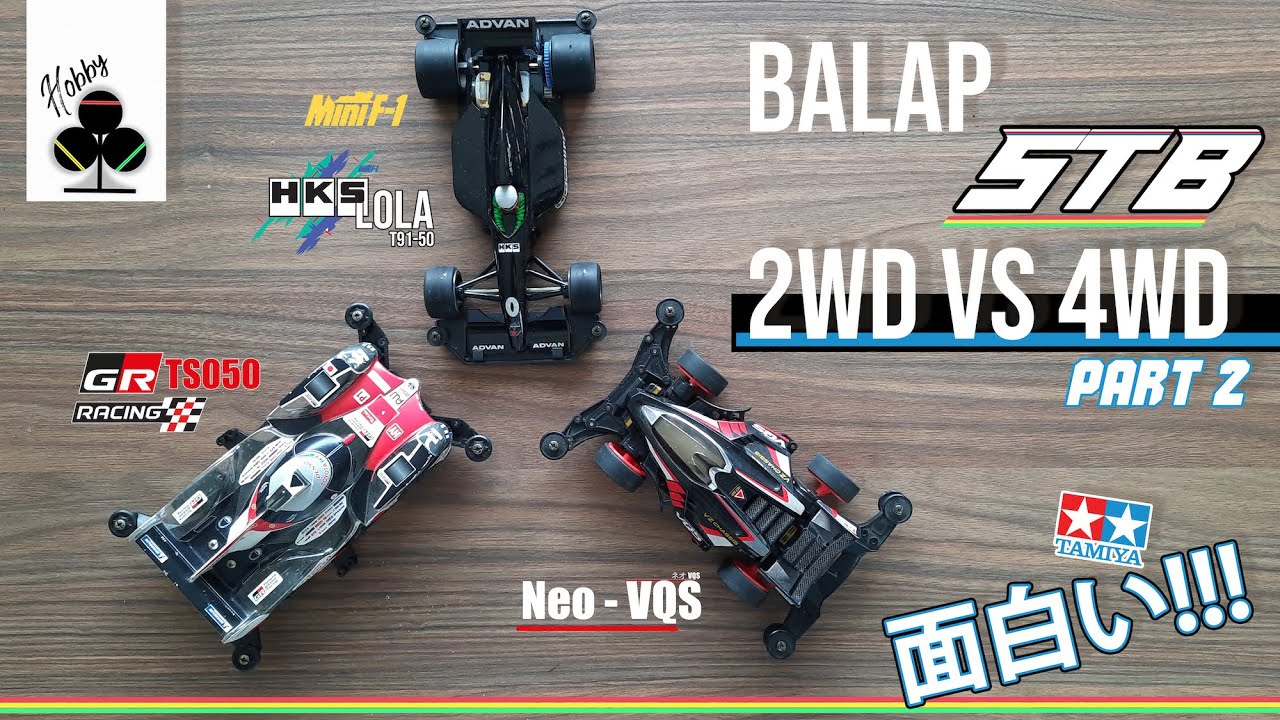 [ミニ四駆] Tamiya STB 2WD vs 4WD | Mini F-1 vs MA Chassis vs VZ Chassis ...