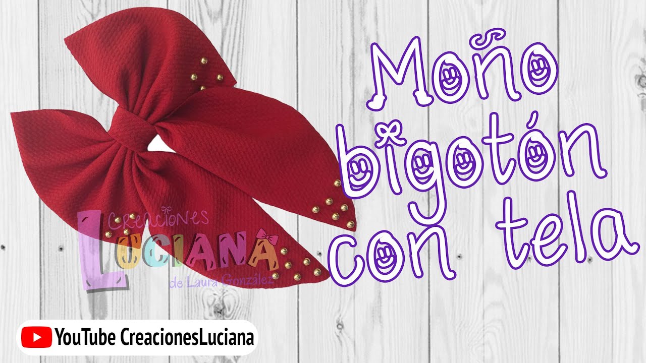 Video 298 cómo hacer un Moño bigotón con tela - YouTube