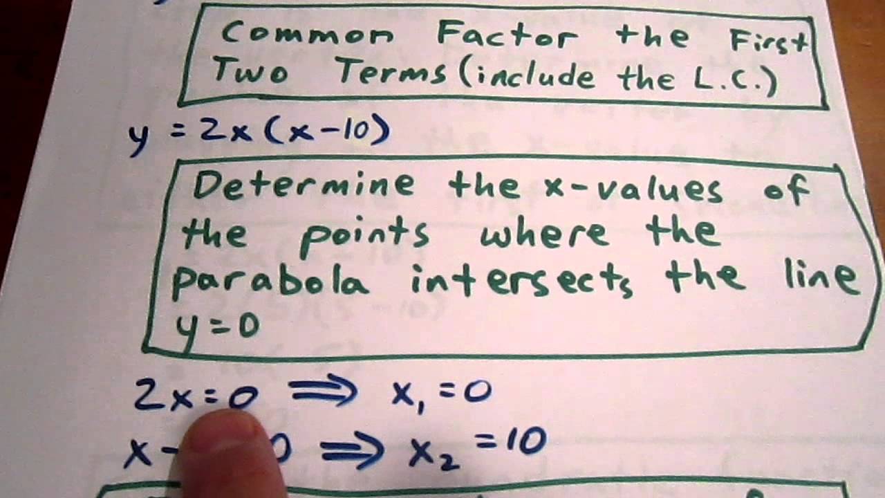 Convert to vertex form by partial factoring - YouTube