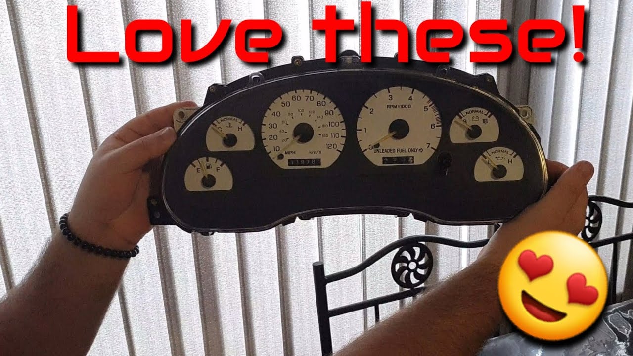 New white face gauges cluster. - YouTube