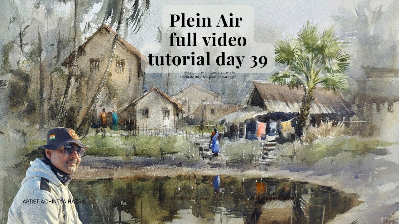 Day-39/On The Spot / Watercolor Landscape Amta Howrah/Plein Air Full ...
