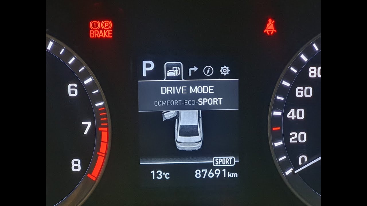 드라이브 스포츠 모드 활성화 컴포트 에코 스포츠모드까지 활성화됩니다 차량의 가속도 증가까지 쏘나타 뉴라이즈차량 Youtube