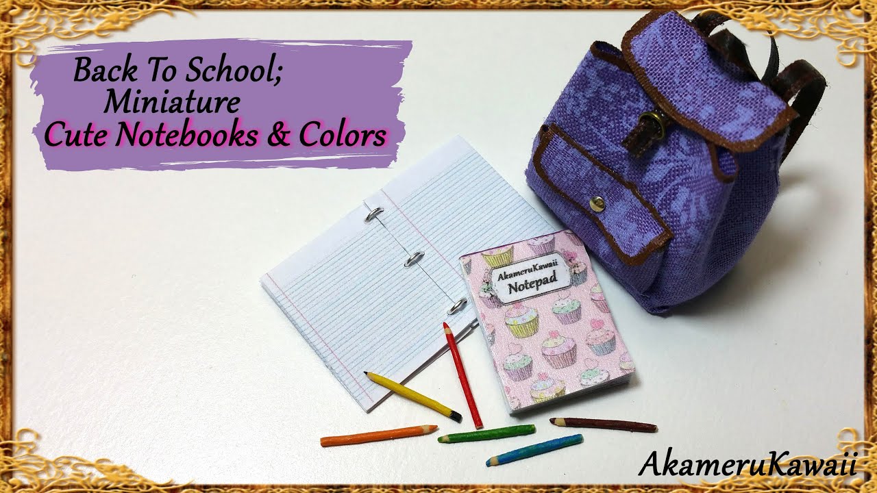 Back To School; Miniature Notebooks & Pencils - Polymer clay/Paper ...