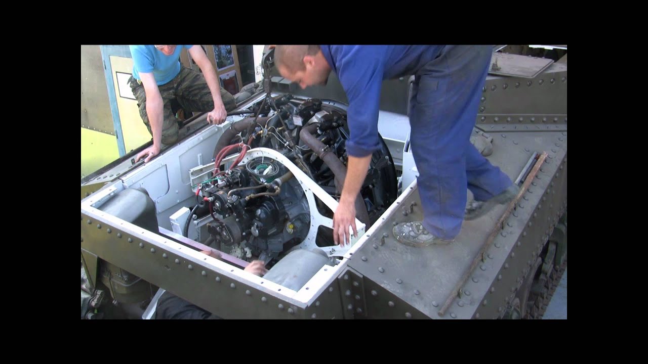 Grant M3 engine back into the hull - YouTube