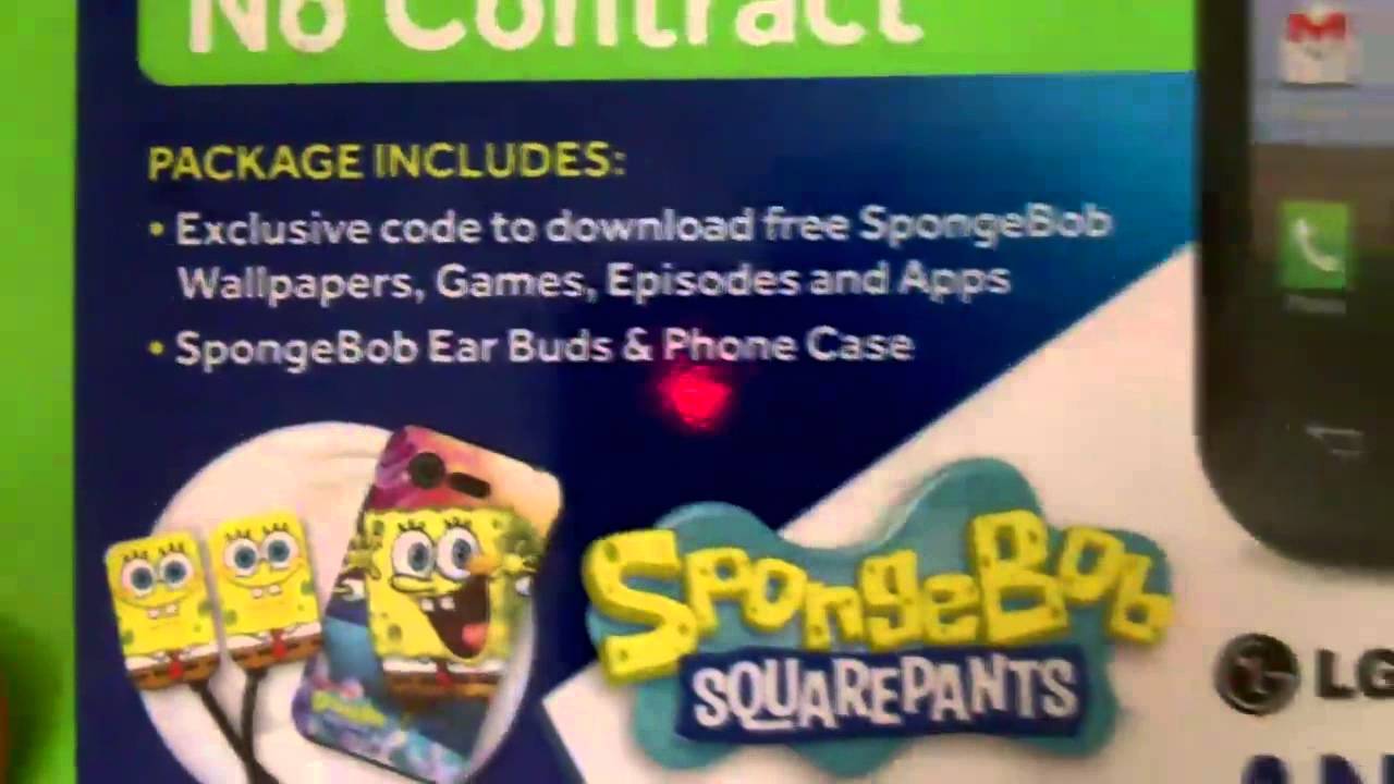 Tracfone LG Optimus Fuel SpongeBob Squarepants Edition - YouTube
