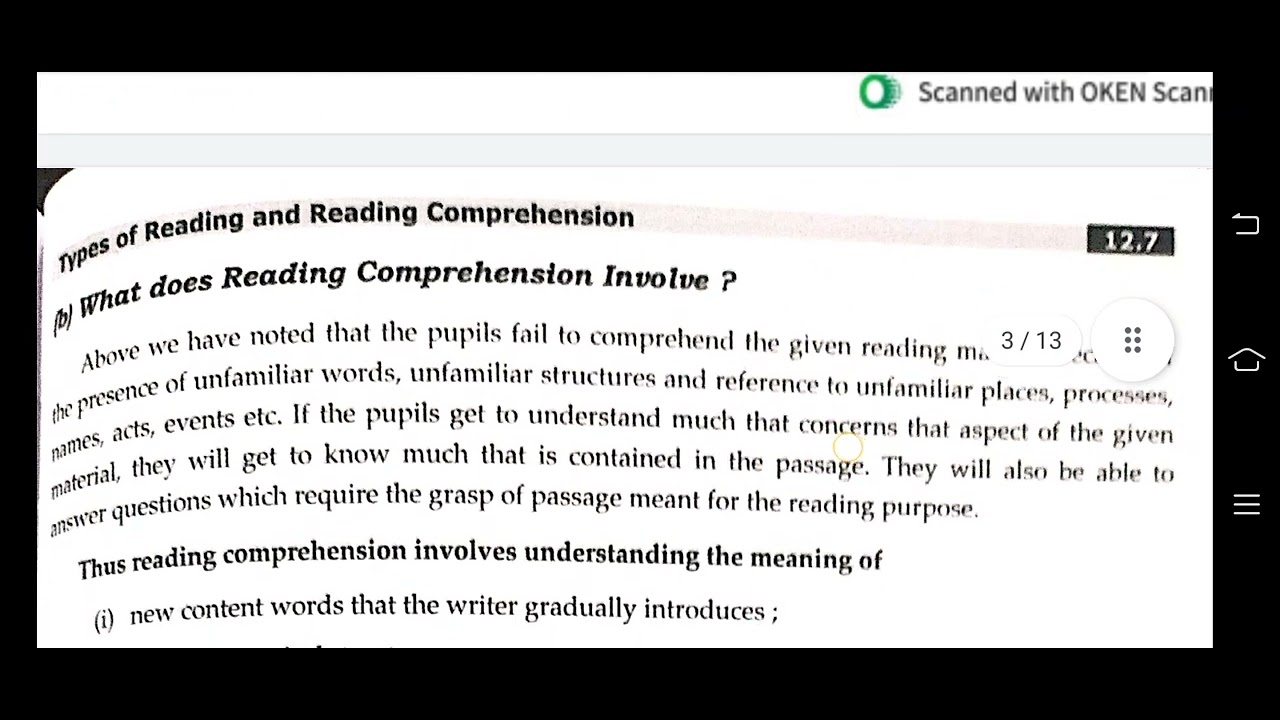 Reading Comprehension ( Part 1 ) // Teaching of English - YouTube