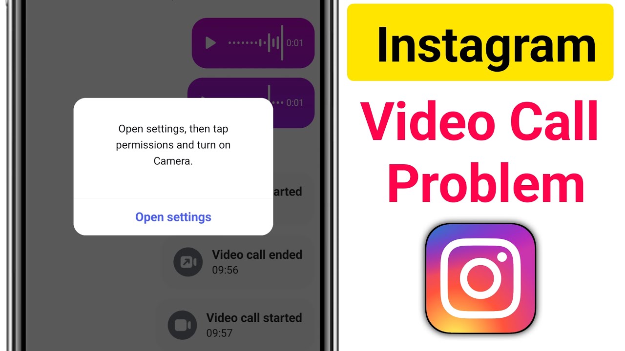 Instagram video Call Permission Problem || Open settings then tap ...
