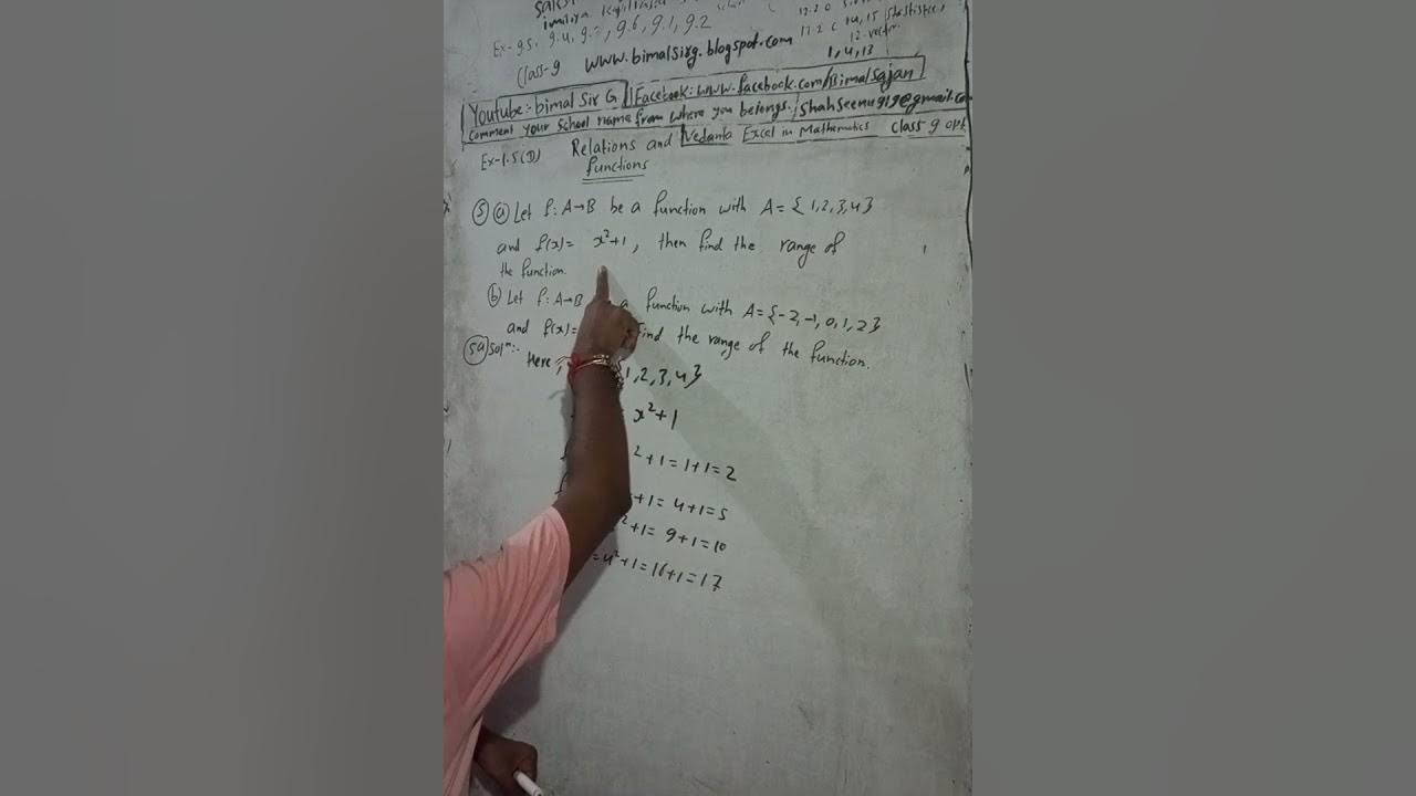 Opt class 9 Ex-1.5D Q5) Relations and Functions | Vedanta excel in optional mathematics class 9 ...