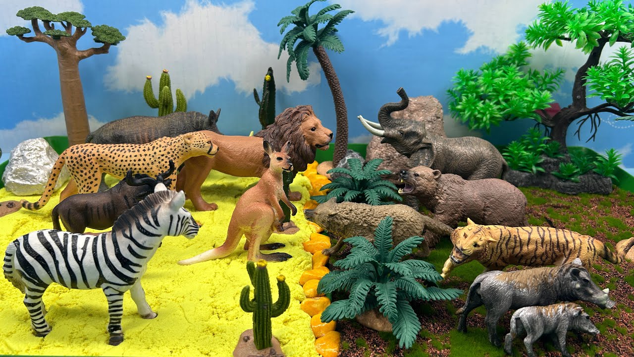 Build wildlife park, elephant, lion, rhino, bear, tiger, leopard ...