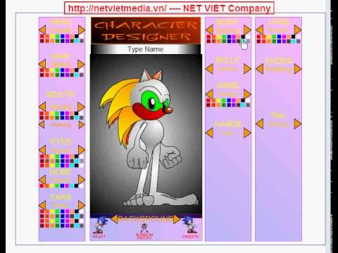 Sonic character designer game - YouTube