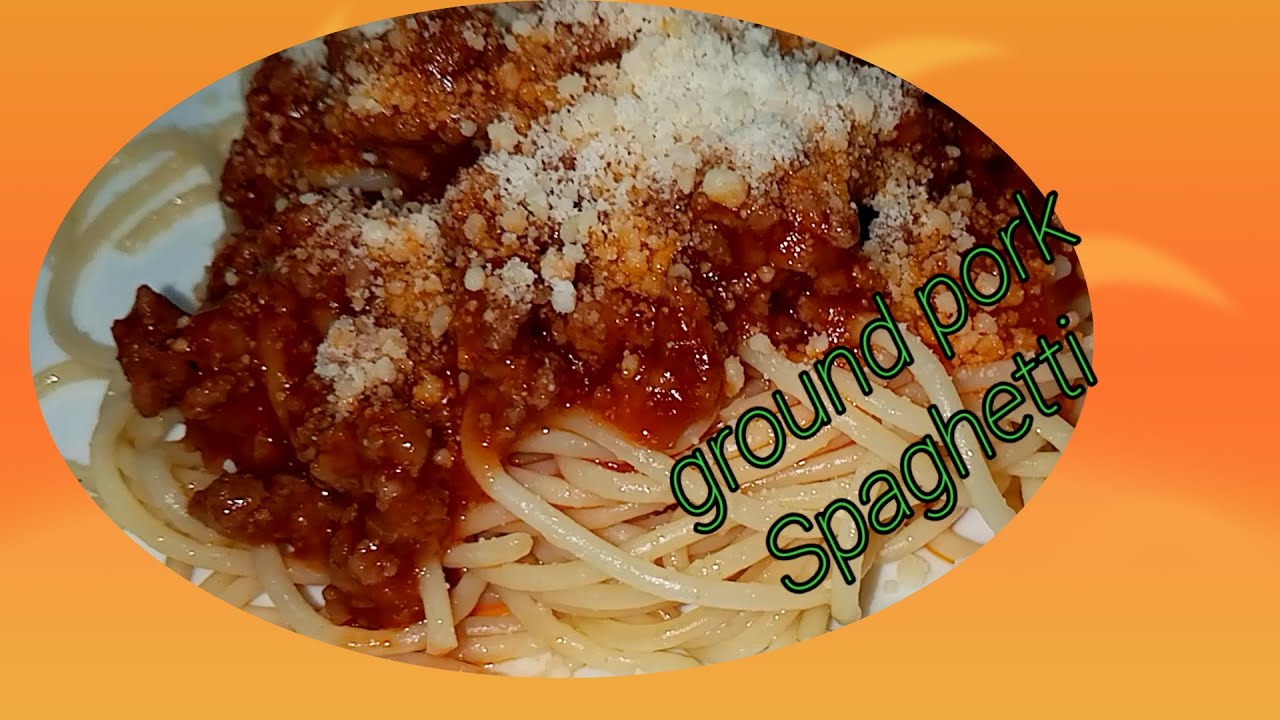 ground pork spaghetti with parmesan grated cheese - YouTube