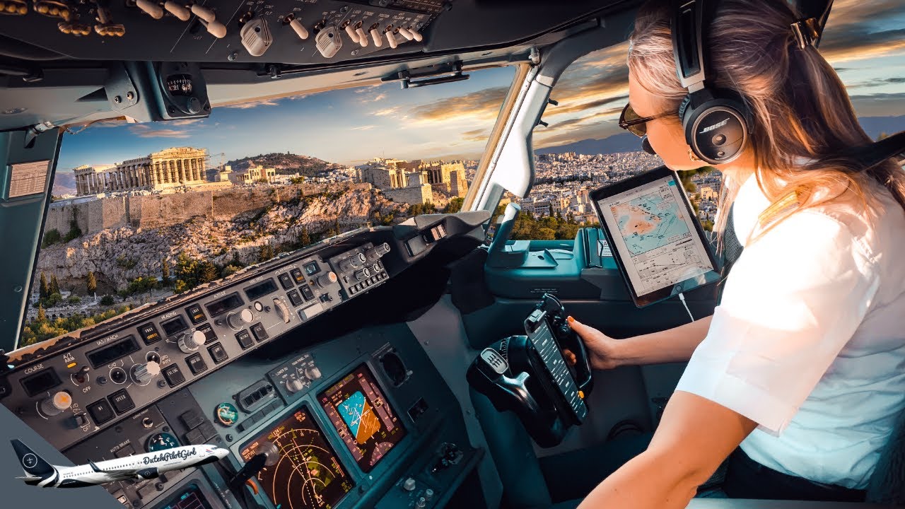 BOEING 737 Stunning LANDING ATHENS Airport GREECE RWY03L | Cockpit View ...