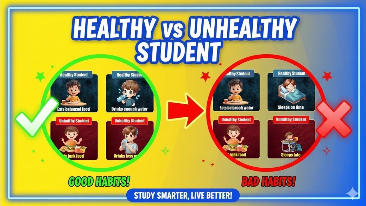 Healthy vs Unhealthy Student | Good Habits vs Bad Habits That Decide ...