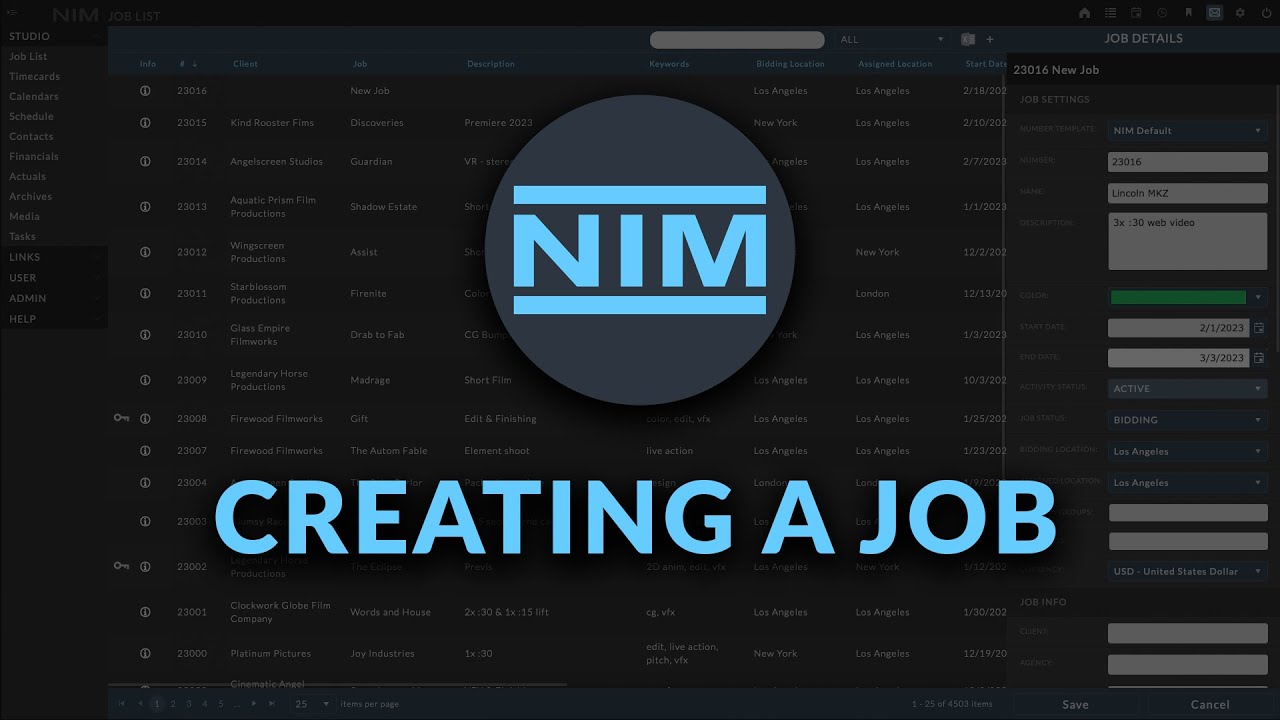 NIM - Creating a Job - YouTube