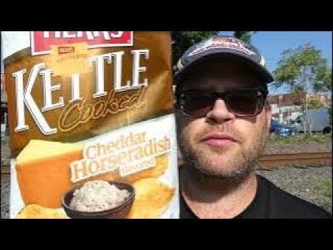 Herr's Kettle Cooked Cheddar Horseradish Potato Chips - YouTube