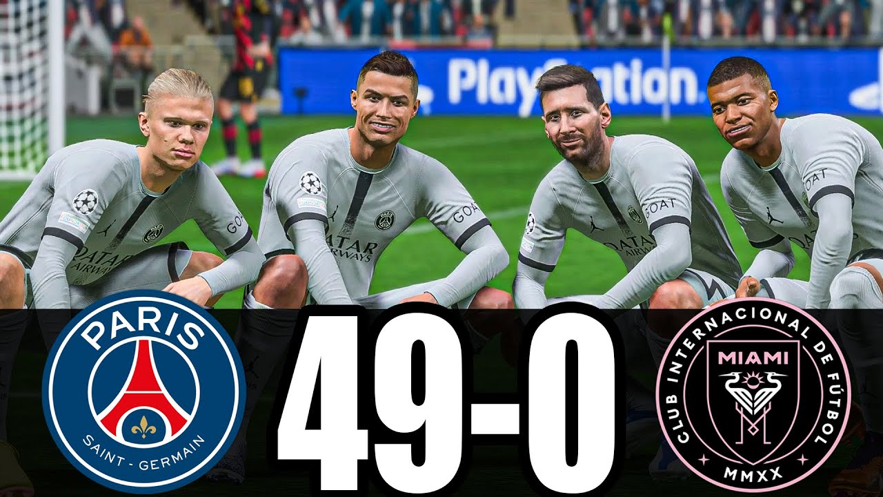 MESSI RONALDO NEYMAR & MBAPPE | ALL STARS | PSG 49-0 INTER MIAMI - YouTube