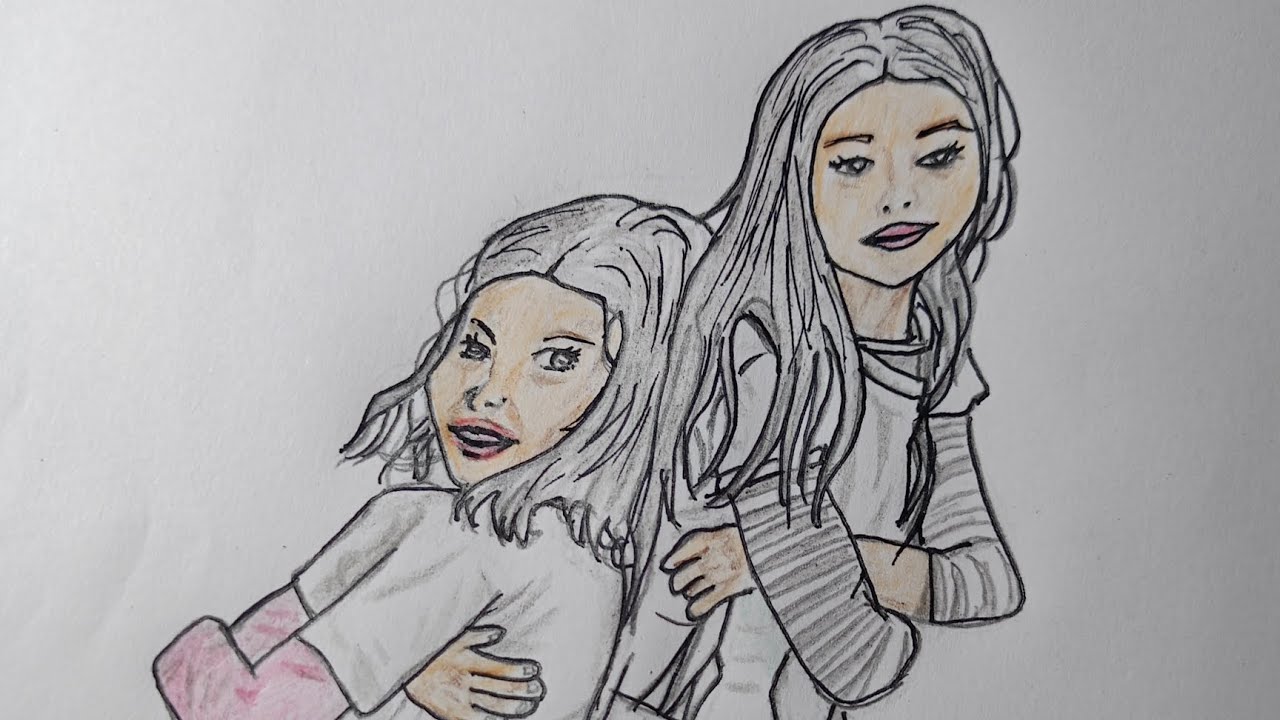 How to Draw and Color Two Sisters | Step-by-Step Art Tutorial - YouTube