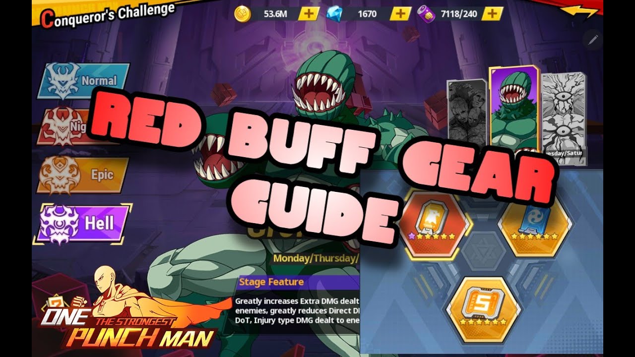 Red Buff Gear Guide One Punch Man The Strongest "Global" - YouTube