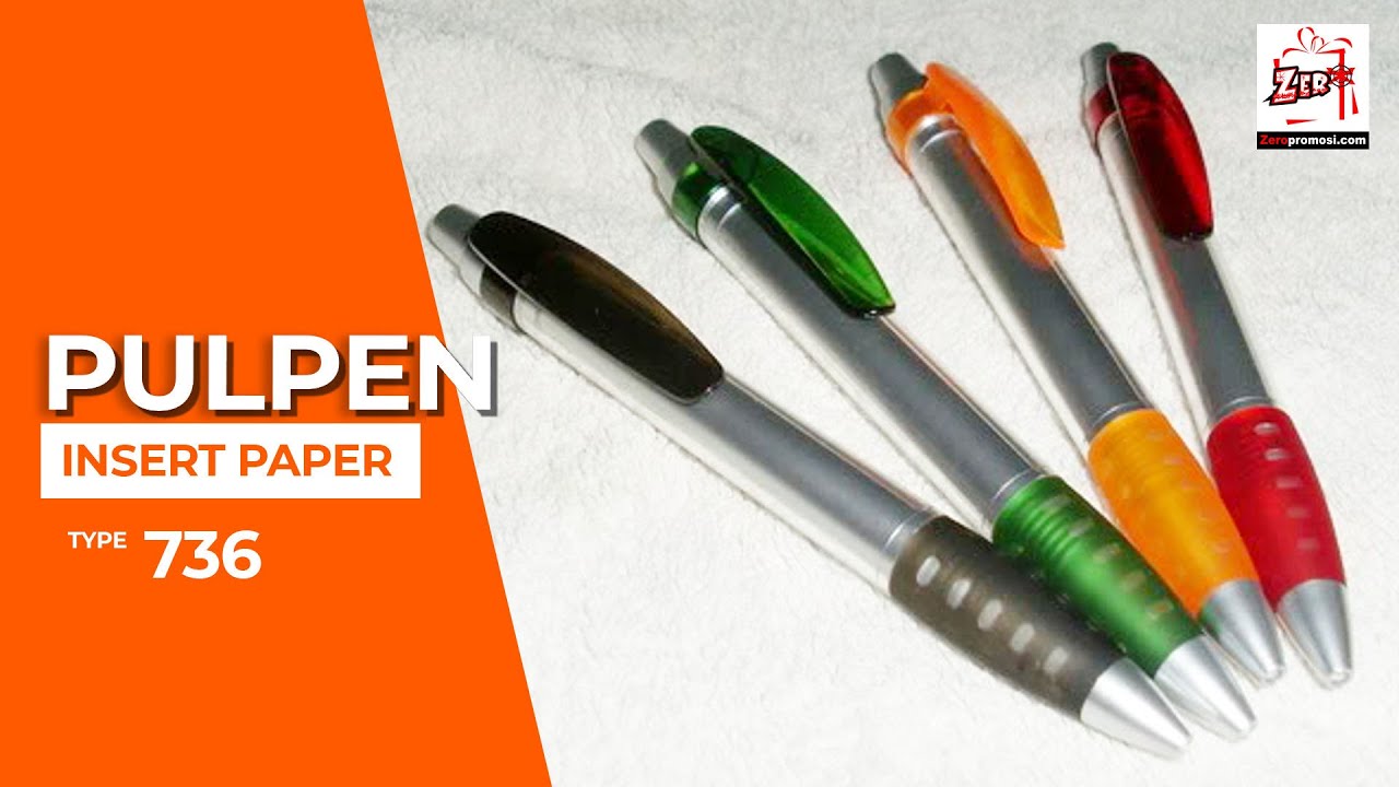 Souvenir pen plastik insert paper 736 review by zeropromosi.com - YouTube