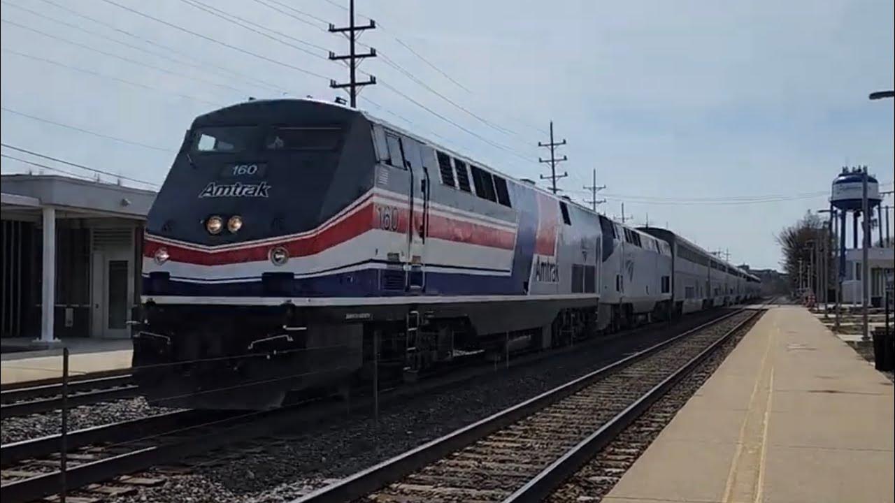 Amtrak Southwest Chief #4 With Pepsi Unit 160 Leading At Clarendon Hills - YouTube
