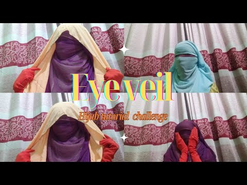 Eye veil hijab tutorial challenge/ Full tight face cover / হিজাব ভিডিও #hijab @hijabqueenbd ...