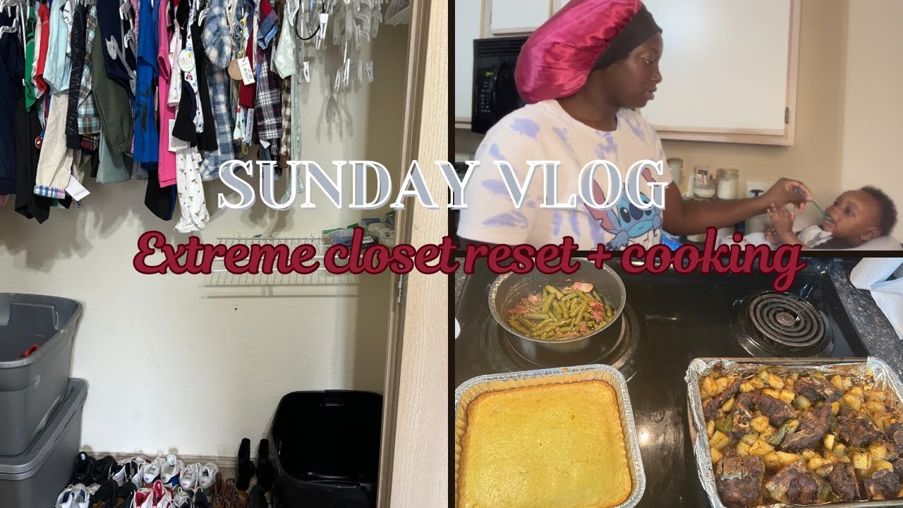 SUNDAY RESET | EXTREME CLOSET CLEAN, WIC SHOPPING, COOKING - YouTube