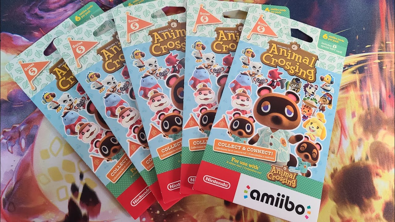 Opening 5 Animal Crossing Series 5 amiibo Card Packs - YouTube