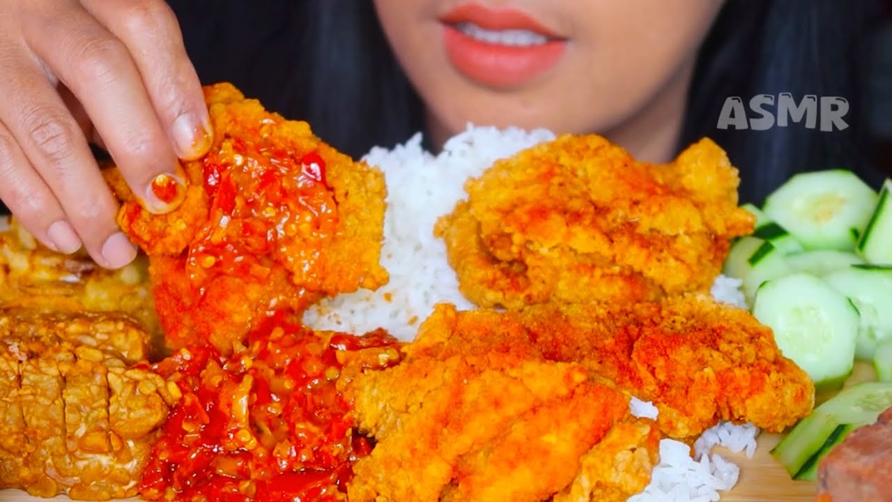 ASMR AYAM CRISPY ||SPICY CRISPY CHICKEN ASMR ||MUKBANG INDONESIA #ASMR ...