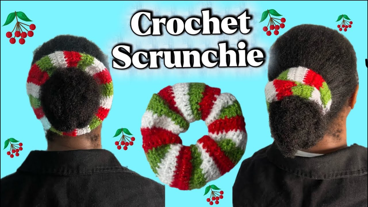EASY CROCHET SCRUNCHIE TUTORIAL / fast and easy crochet Christmas ...