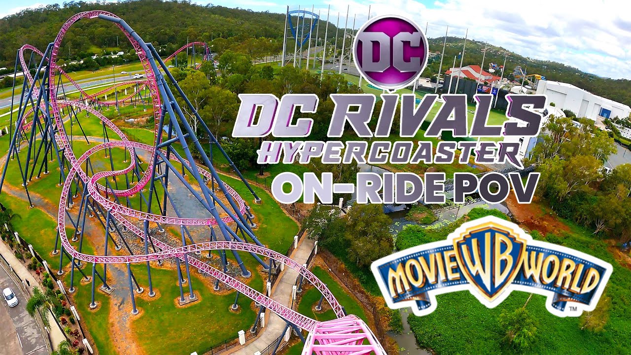 DC Rivals Hypercoaster Front Row POV Warner Bros. Movie World ...