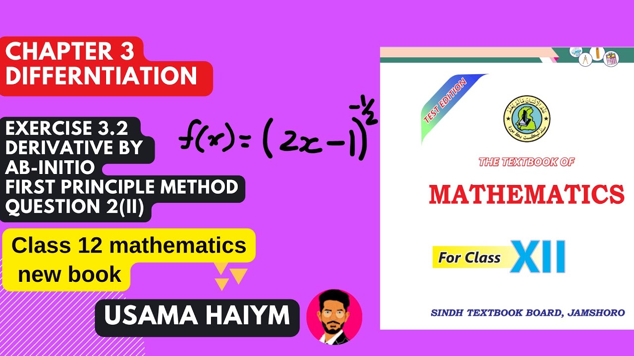 Ex 3.2 Question 2 (ii) | Derivative | Chapter 3 Differentiation | Class ...