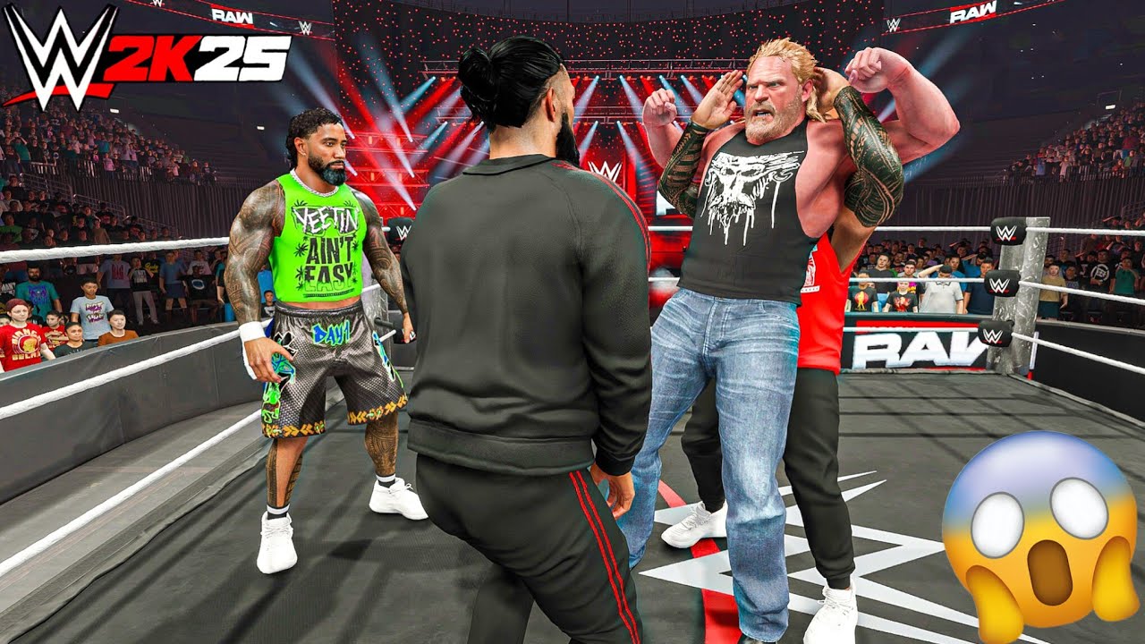 The OG Bloodline vs Brock Lesnar at Monday Night Raw - WWE 2K25 ...
