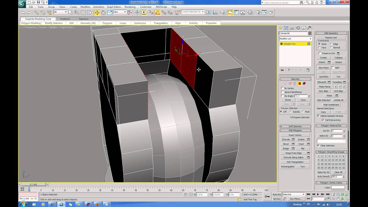 3ds Max Ergonomics of Mechanical Modeling - 003 upper leg - YouTube