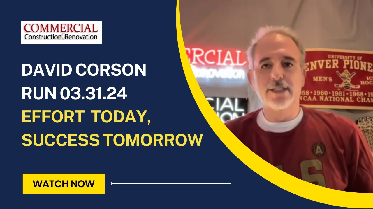 David Corson Run 033124: "Effort Today, Success Tomorrow." - YouTube