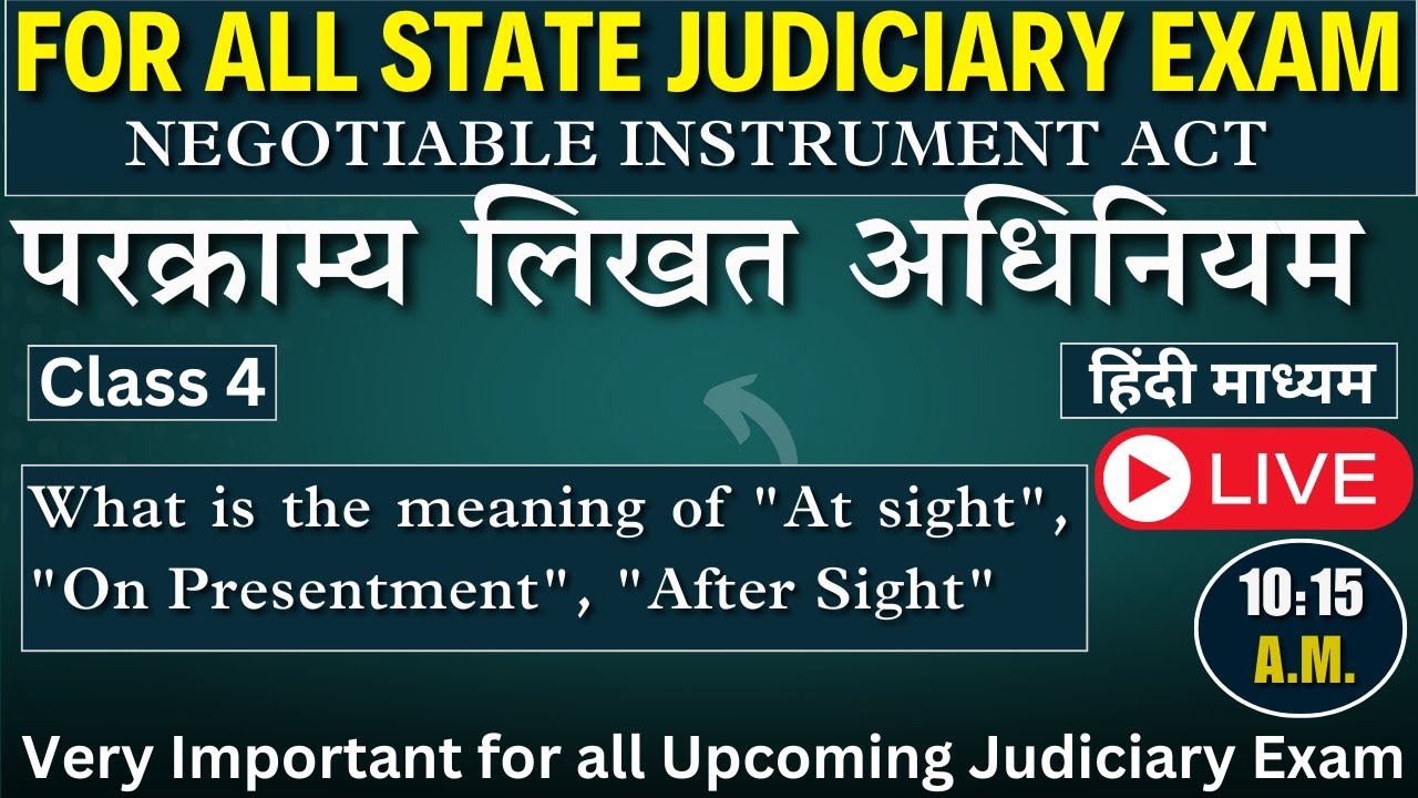 NIA ACT | Meaning of "At sight", "On Presentment", "After Sight ...