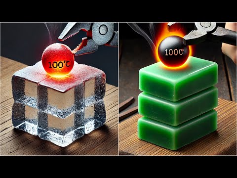 1000°C Glowing Metal Ball vs Ice & Soap