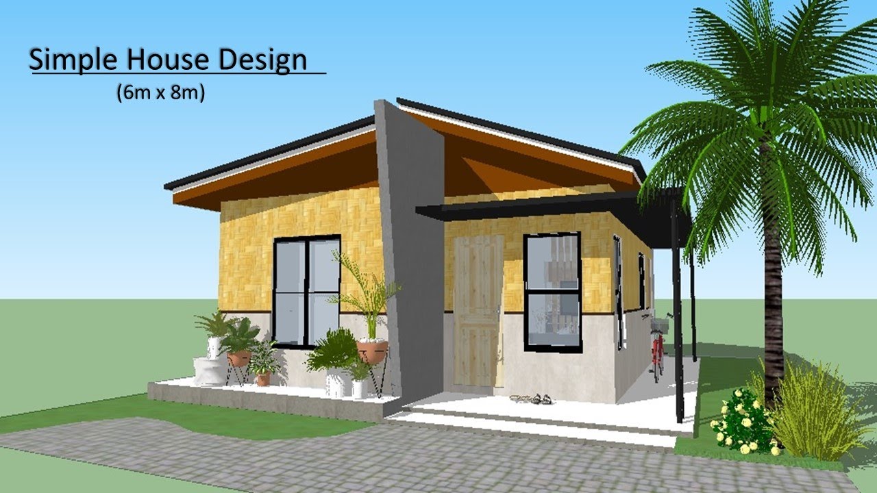 Half Sawali, Half Concrete House Design (6m x 8m) - YouTube