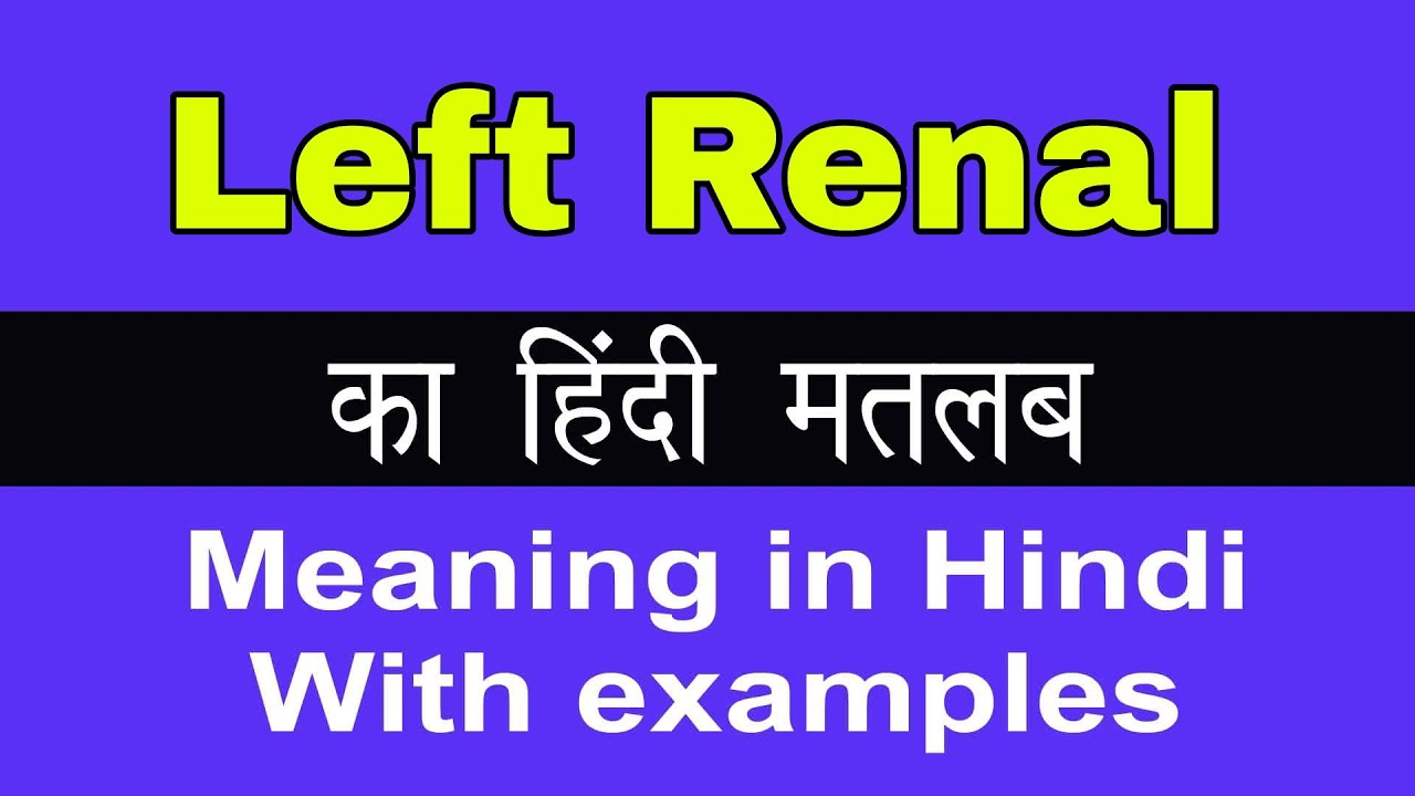 Left Renal Calculus Meaning In Hindi Left Renal Calculus 