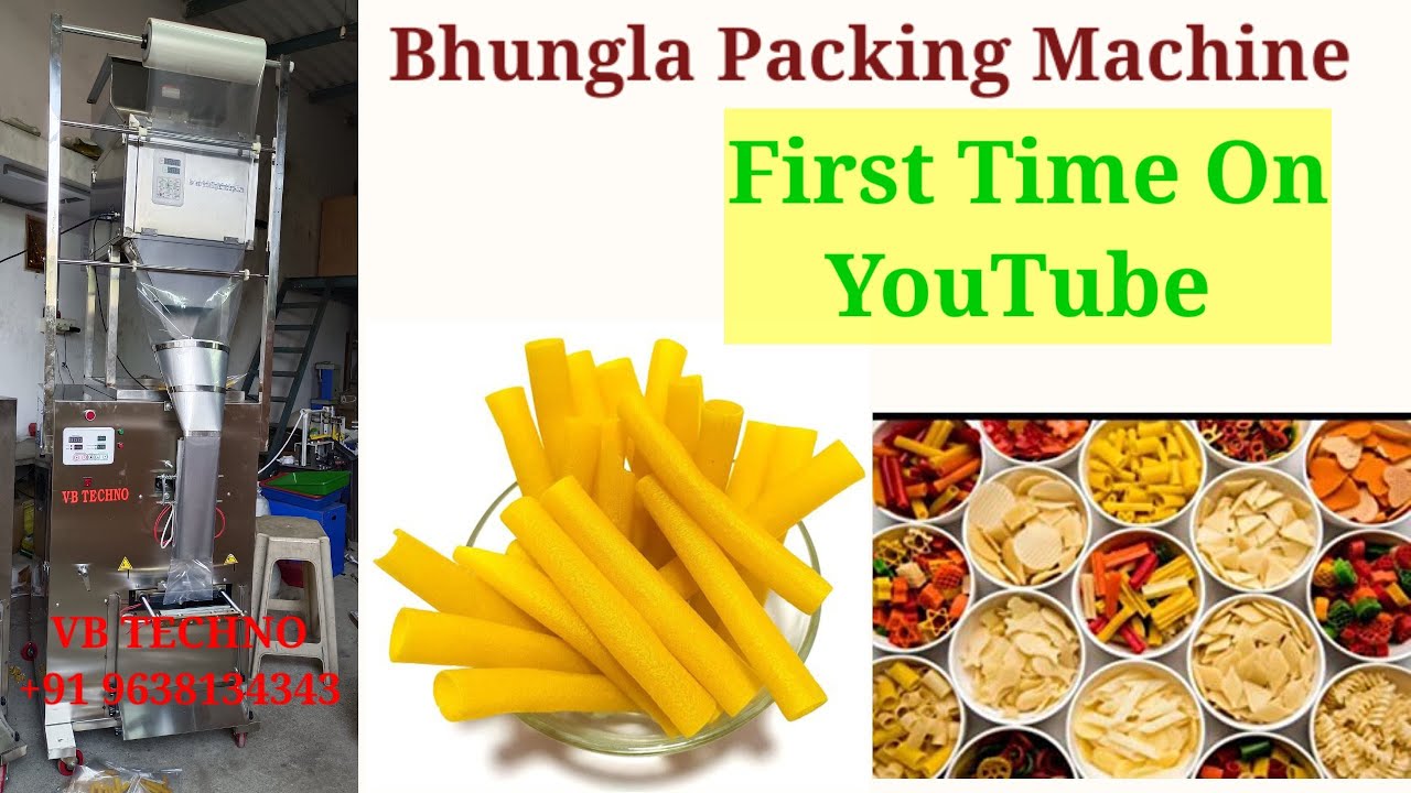 Yellow Pipe Finger ( Bhungla ) Fryums Packing Machine | Fryums,Namkeen ...