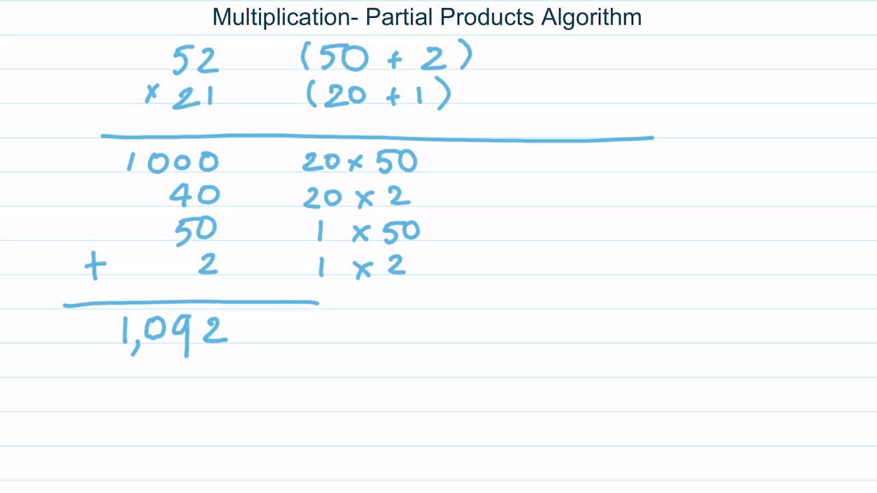 Multiplication - Partial Products - YouTube