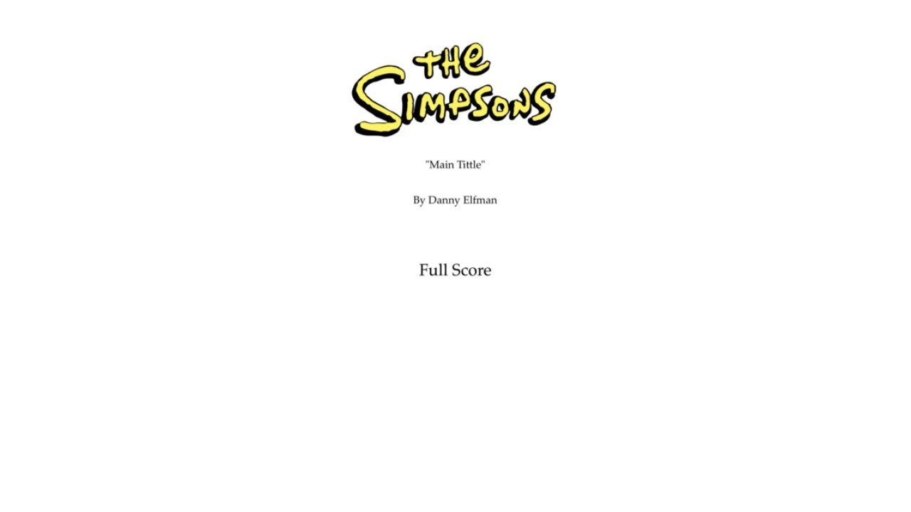 Danny Elfman: The Simpsons Main Theme [Score + Audio] - YouTube