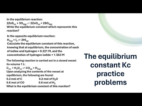 The equilibrium constant Kc practice problems. ثابت الاتزان - YouTube
