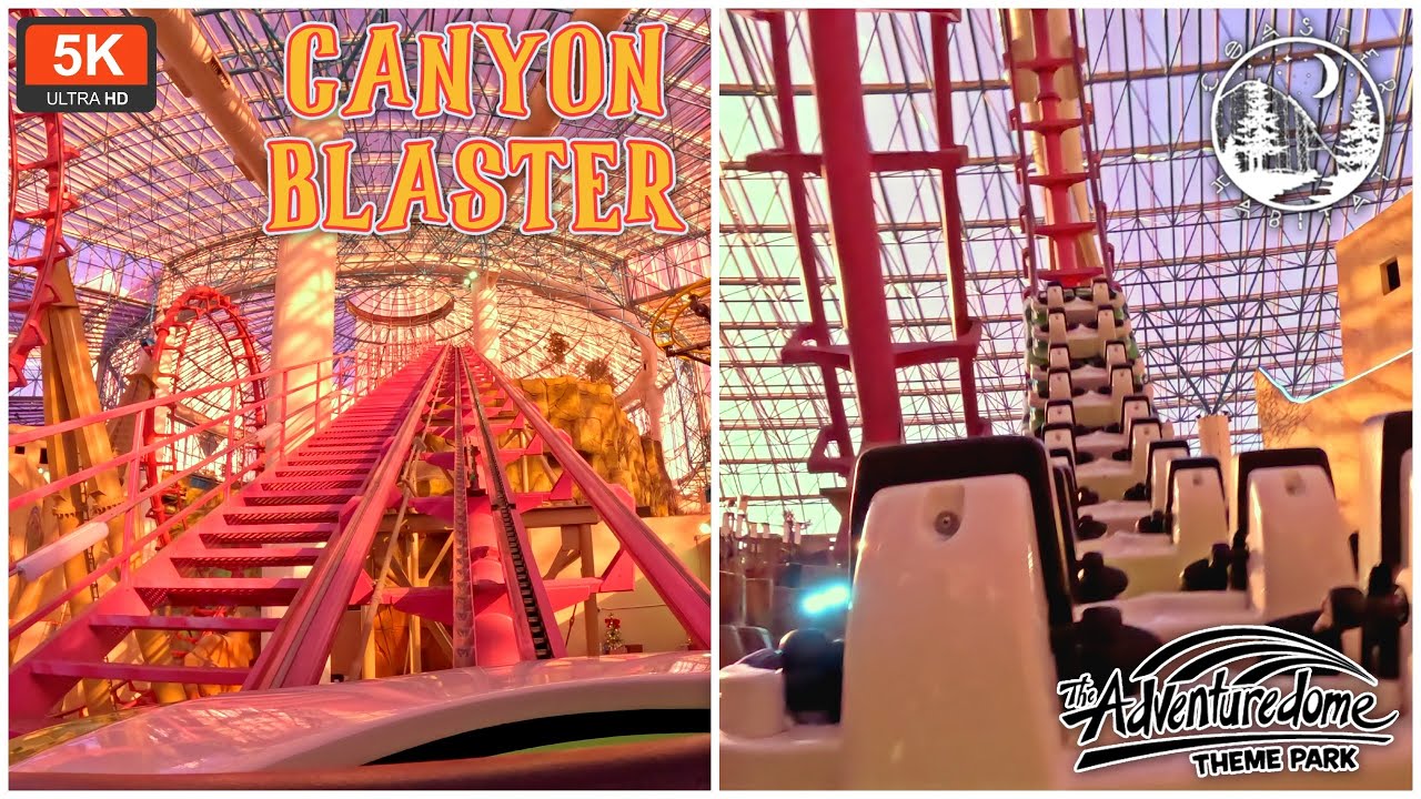 Canyon Blaster Front Row and Back Row On Ride POV 5K 60 FPS | Indoor Arrow | AdventureDome Las ...