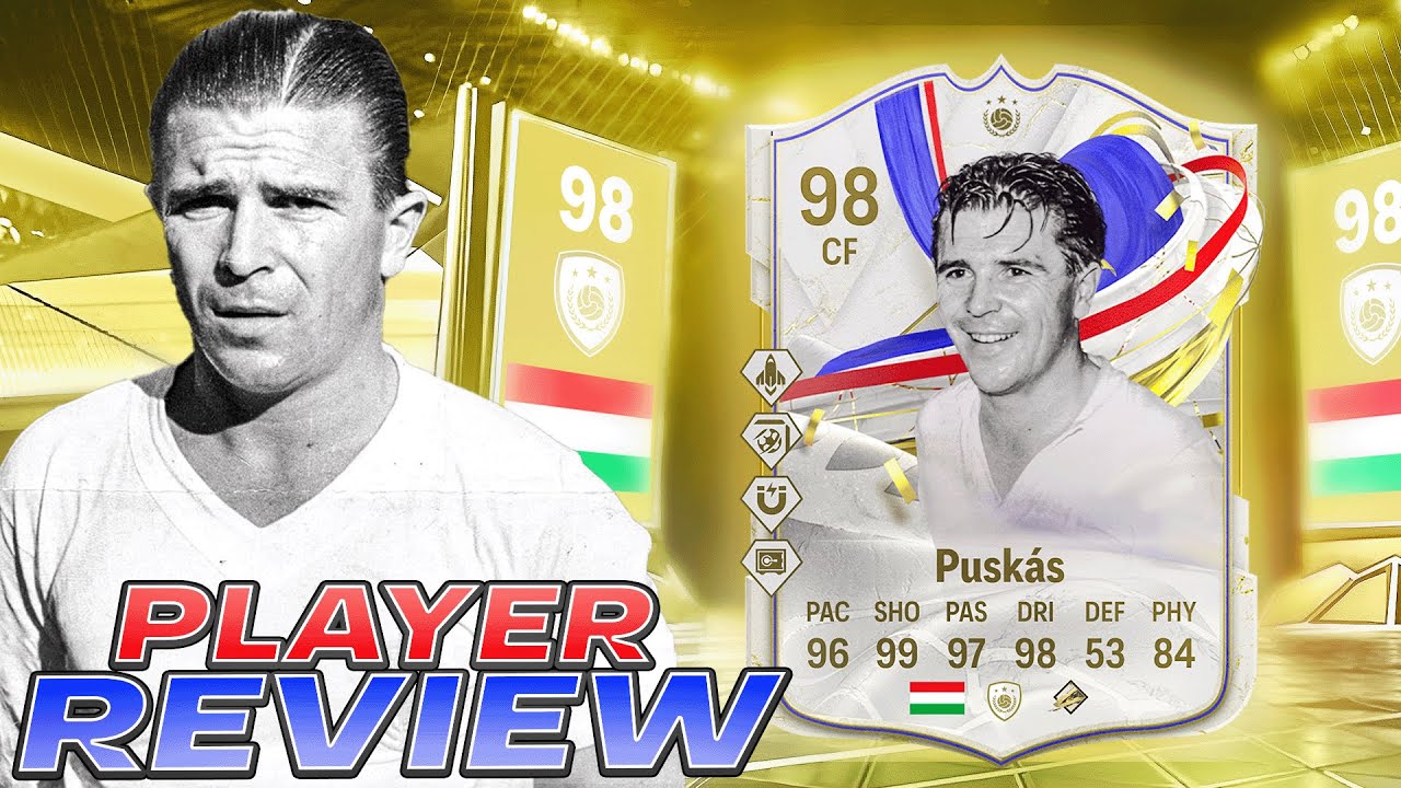 🔥98 GREATS OF THE GAME ICON PUSKAS LVL 35 SEASON OBJ PLAYER REVIEW - EA ...