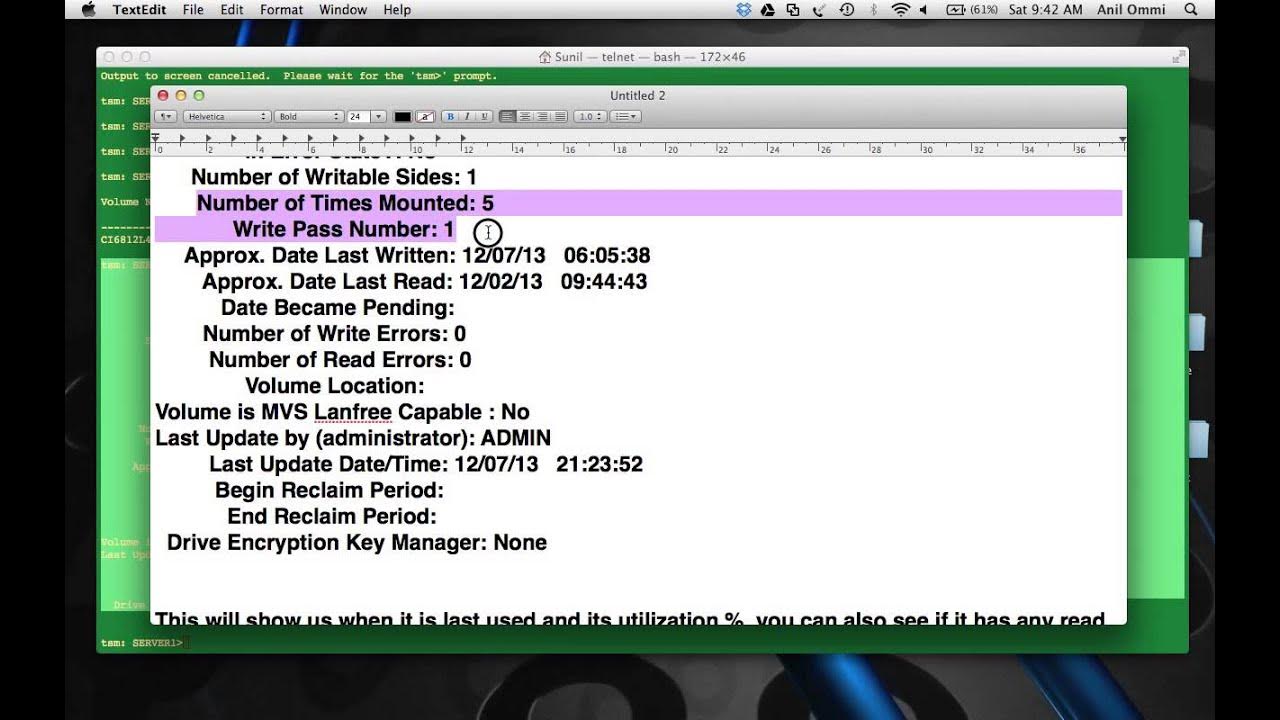 How to check the tape volume details and history in IBM Tivoli Storage Manager - YouTube