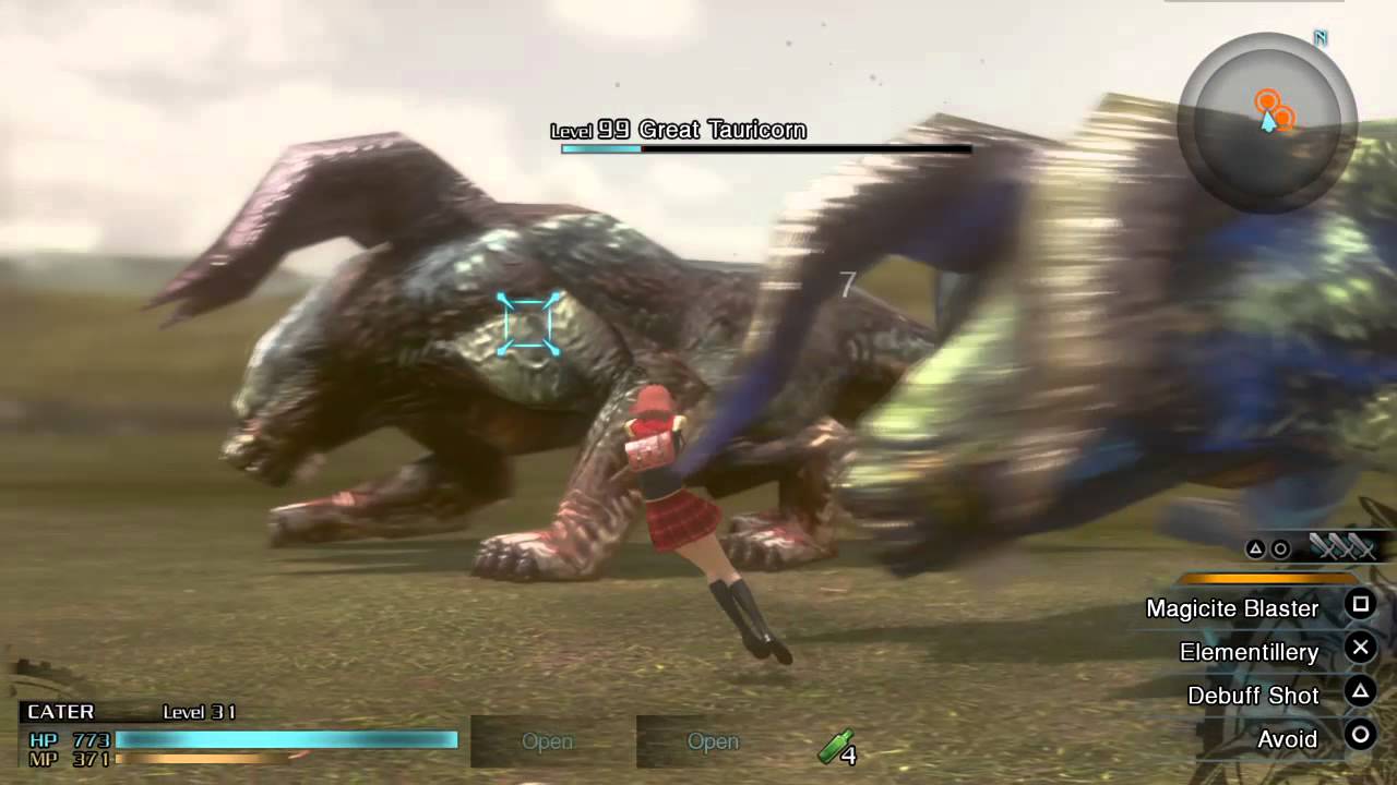 FINAL FANTASY TYPE-0 HD - Cater LV31 Solos 2X Great Tauricorn LV99 ...