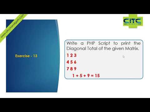 PHP 2D Array Diagonal Addition Video Tutorials - YouTube