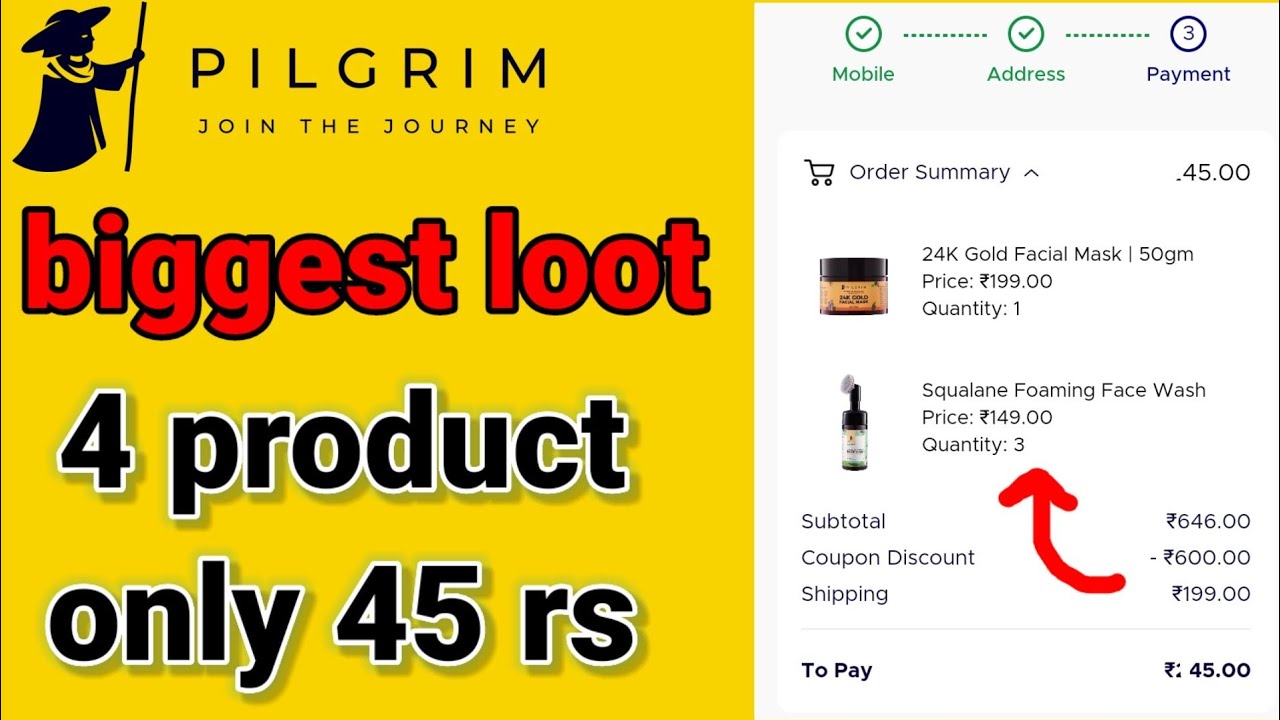 Pilgrim biggest loot 😳 offer | 4 product only 45 rs 😱 || - YouTube